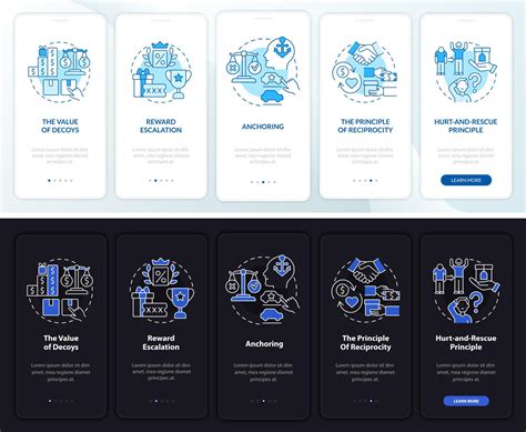 Neuroscience Principles Onboarding Mobile App Page Screen Decoy Effect Walkthrough 5 Steps