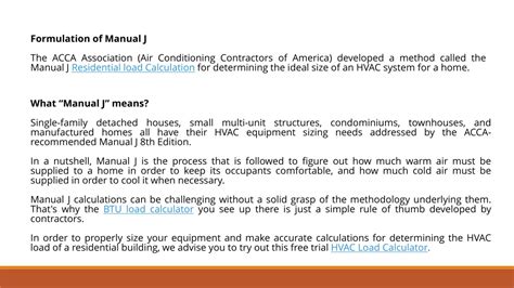 PPT Simple Manual J Calculation And HVAC Load Calculator PowerPoint Presentation ID