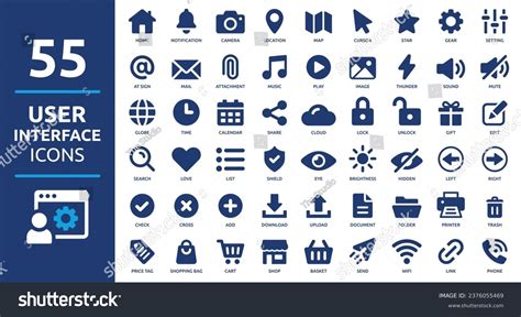 User Interface Icon Set Basic Ui Stock Vector Royalty Free 2376055469 Shutterstock