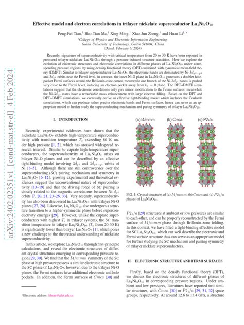 Effective Model And Electron Correlations In Trilayer Nickelate Superconductor La4ni3o10 Pdf