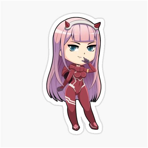 Zero Two Chibi Sticker For Sale By Ashiya324 Redbubble