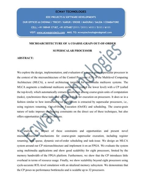 Microarchitecture Of A Coarse Grain Out Of Order Superscalar Processor