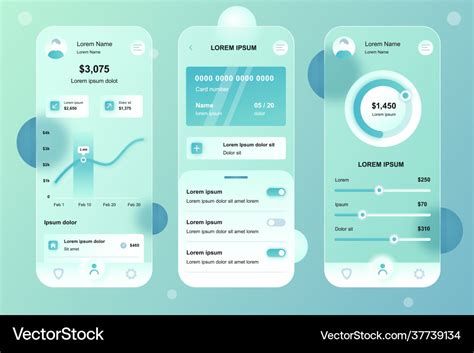 Online Banking Neumorphic Elements Kit For Mobile Vector Image