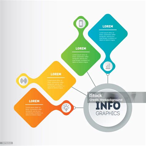 4가지 옵션이 있는 비즈니스 프레젠테이션 또는 인포그래픽 차트 마인드맵 또는 4단계 다이어그램의 템플릿입니다 4단계로 기술 또는