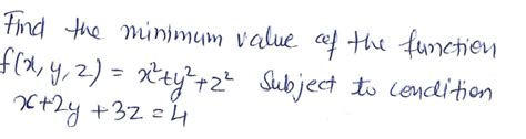 Solved Find The Minimum Value Of The Function Chegg