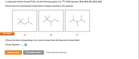 Solved A Compound With The Formula C 8h 18 Has The Following