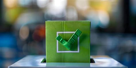 Green Voting Tick In Checkbox Symbolizes Fundamental Right To Choose In Elections Concept