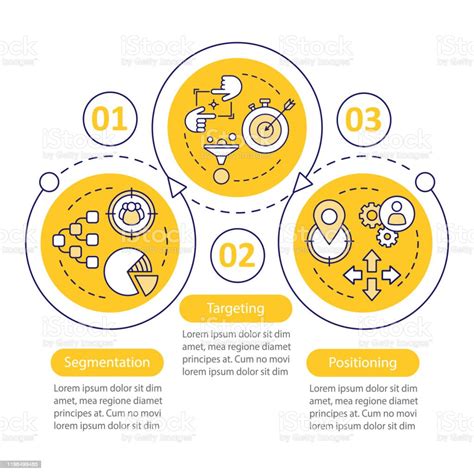 Stp 인포그래픽 템플릿 비즈니스 프리젠 테이션 디자인 요소 시장 전략 3단계 및 옵션을 갖춘 데이터 시각화 프로세스 타임 라인 차트 선형 아이콘이 있는 워크플로 레이아웃
