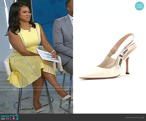 Wornontv Lauras White Bow Pumps On Today Laura Jarrett Clothes