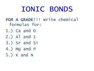 PPT Ionic Bonds PowerPoint Presentation Free Download ID 1990542