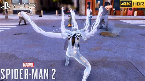 Marvel's Spider-Man 2 New Game Plus White Symbiote Surge Suit Combat ...