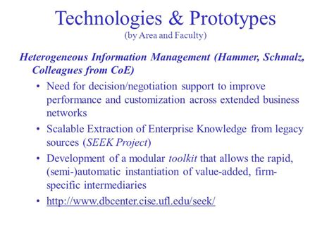 Database Research Overview Database Systems Randd Center Dept Of