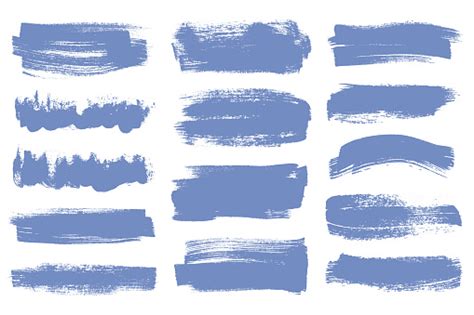 잉크 브러시 스트로크 모음입니다 큰 굵은 브러쉬 스트로크 라인 세트 파란색 두꺼운 그런지 배너 밑줄 긋기 및 강조 표시 브러시 질감 포스터 프리젠 테이션 광고 개체 그룹에