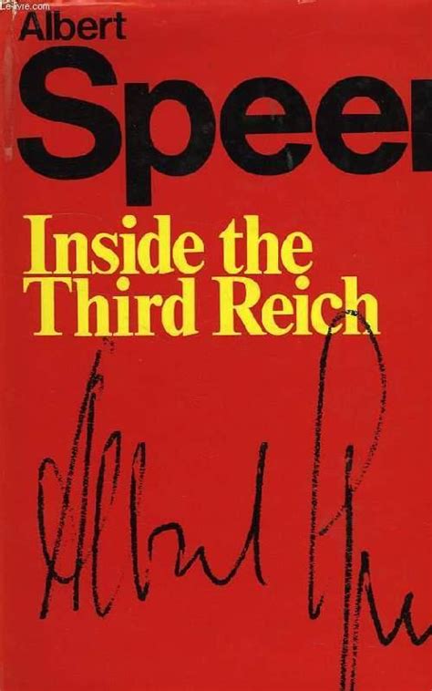 Inside The Third Reich Memoirs Of Albert Speer Von Speer Albertr Bon Couverture Rigide 1970