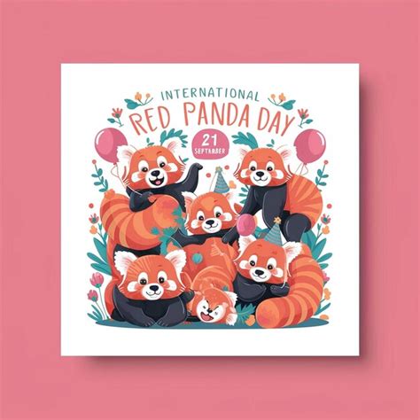 International Red Panda Day Celebration Design Premium Ai Generated Image
