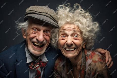 Glücklicher älterer Mann Und ältere Frau In Nahaufnahme Premium Foto