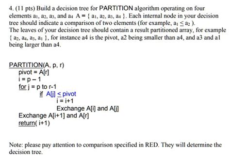solved build a decision tree for the partition algorithm operating on