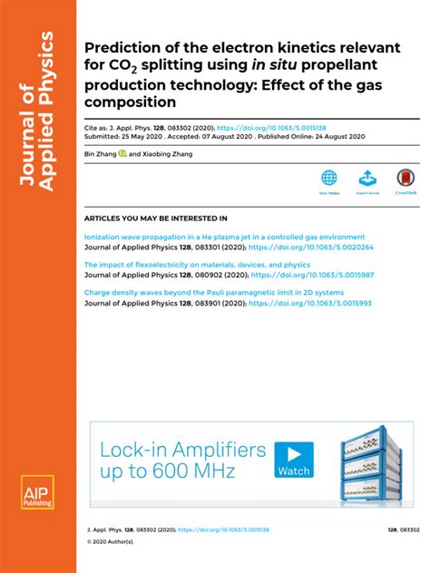 8 Prediction Of The Electron Kinetics Relevant For Co2 Splitting Using