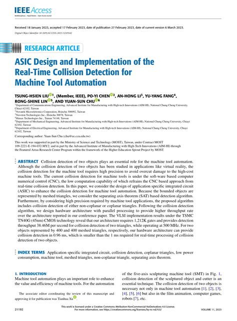 Pdf Asic Design And Implementation Of The Real Time Collision