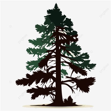 Silhouette Pine Tree Vector Sticker Clipart Silhouette Of A Pine Tree Cartoon Sticker Clipart