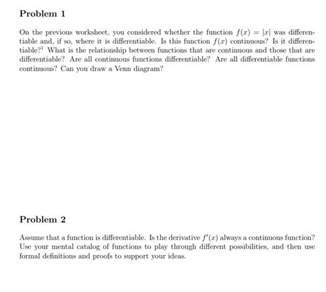 Solved Recall The Definition Of Continuity Of A Function