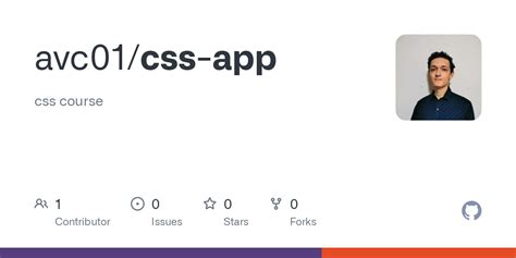 Github Avc01css App Css Course