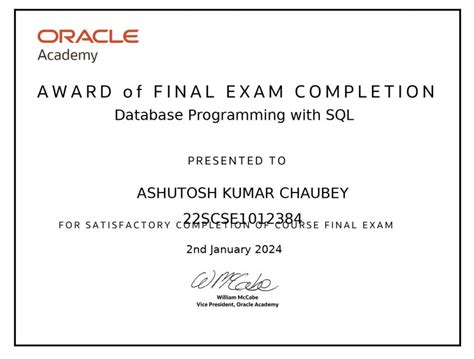 Oracleacademy Ashutosh Chaubey