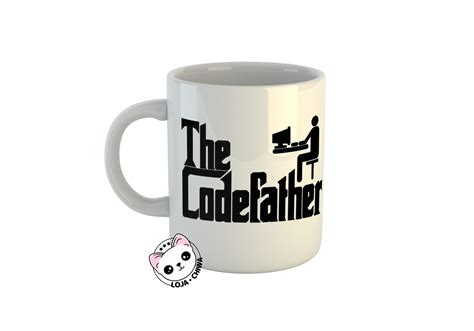caneca codefather programador programação porcelana elo7