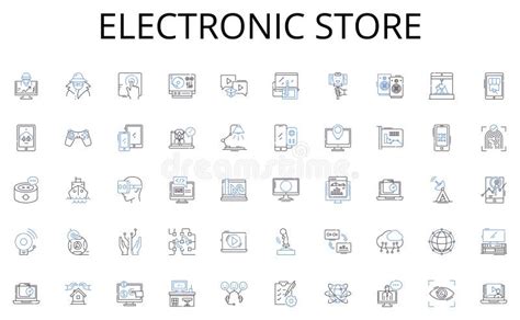 Electronic Store Line Icons Collection Explore Adventure Expedition Pilgrimage Roam Trek