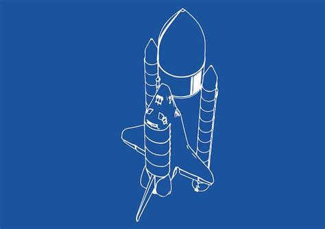 Premium Vector Spacecraft Drawing On A Blue Background Vectorx9