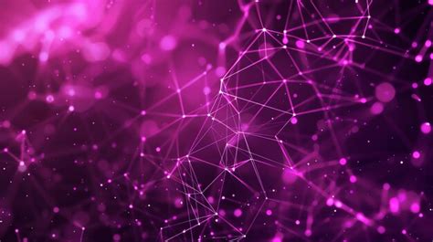 Abstract Pink And Purple Plexus Design With Connecting Dots And Lines Network Premium Ai