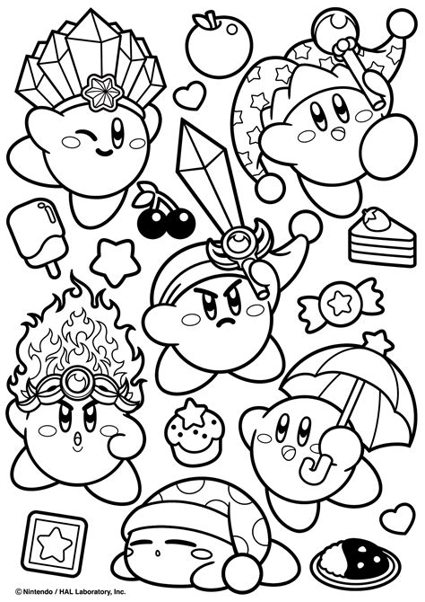 Kirby Characters Coloring Pages