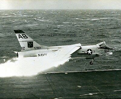 Vought F8u 1 Crusader Crash Landing On Carrier 8x 10 Vietnam War