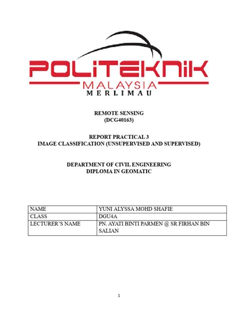 Report Practical 3 Remote Sensing Pdf Statistical Classification Remote Sensing