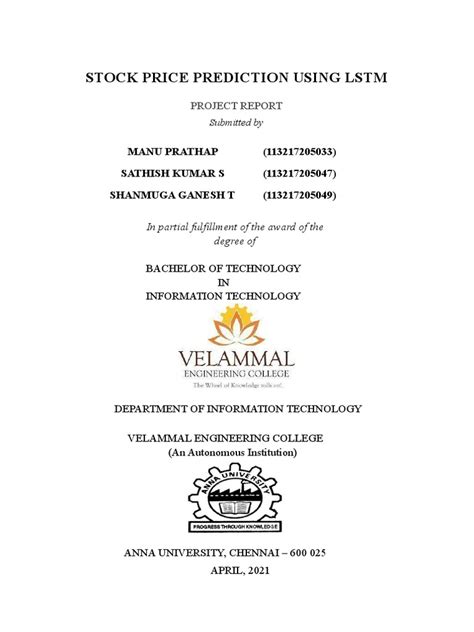 Stock Price Prediction Lstm Final Report Pdf Machine Learning Deep Learning