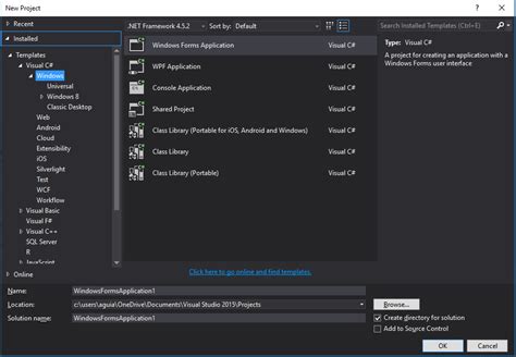 C Visual Studio Project Types Stack Overflow