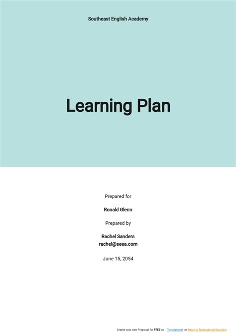 Learning Plan Template