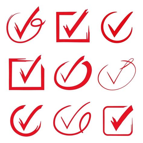 Red Painted Ticks Check Marks Vector Stock Vector Image By In Finity