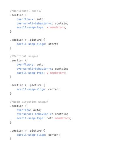 CSS Scroll Snap Snippet No Code Supply Co