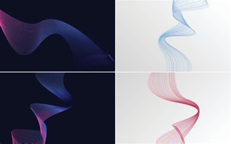 Set Of 4 Geometric Wave Pattern Background Abstract Waving Line 16178880 Vector Art At Vecteezy