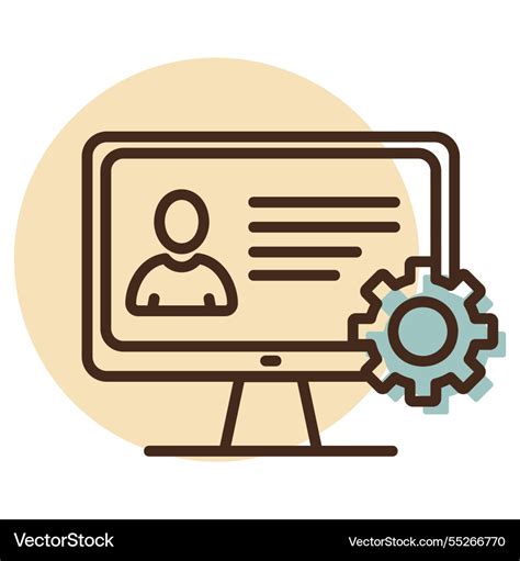 User Customize Settings On Monitor Icon Royalty Free Vector