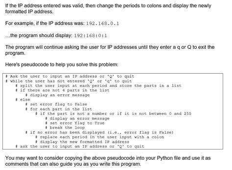 Solved You Will Need To Validate That The IP Address Is In Chegg