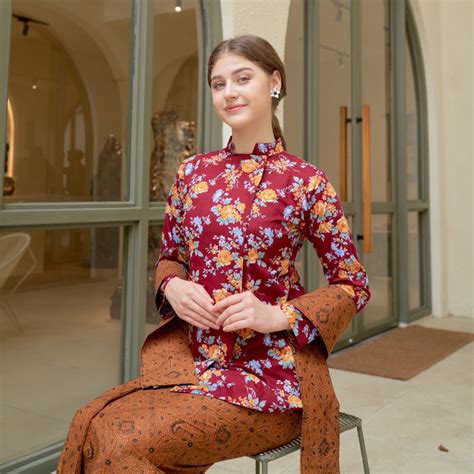 Jual Kebaya Janggan Gadis Kretek Surjan Motif Bunga Kebaya Gadis Kretek Jumbo Bigsize Shopee