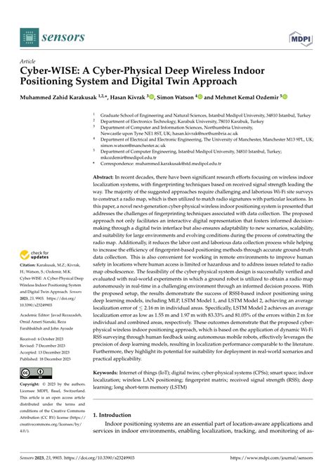 Pdf Cyber Wise A Cyber Physical Deep Wireless Indoor Positioning