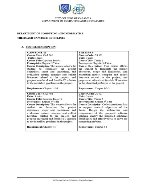 Revised Delatorre Capstone Thesis Guidelines 1 Pdf Computer Science Methodology