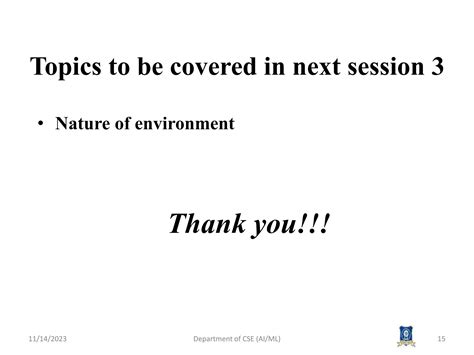 ai3391 artificial intelligence session 2 types of agent pptx