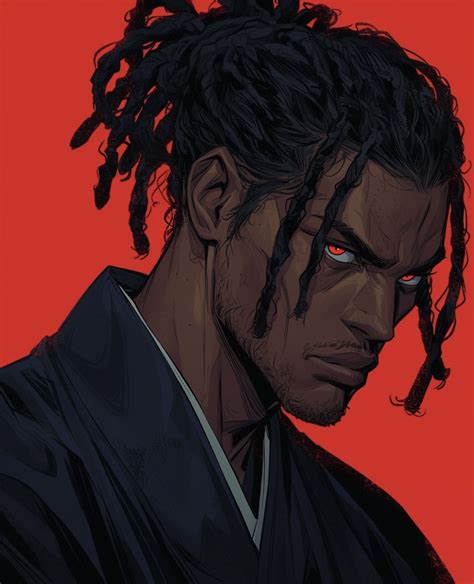 Anime Black Werewolf Afro Samurai Manga Black Samurai Art Male
