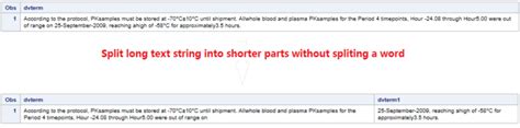 Split Long Text String Into Multiple Shorter Parts Without Spliting A