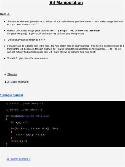 Bit Manipulation Pdf Division Mathematics Elementary Mathematics