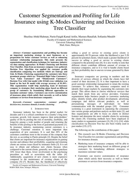 Pdf Customer Segmentation And Profiling For Life Insurance Using K Modes Clustering And